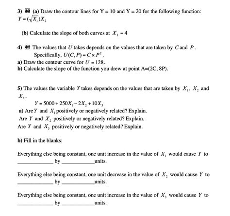 solved 3 㽚 a draw the contour lines for y 10 and y 20 for