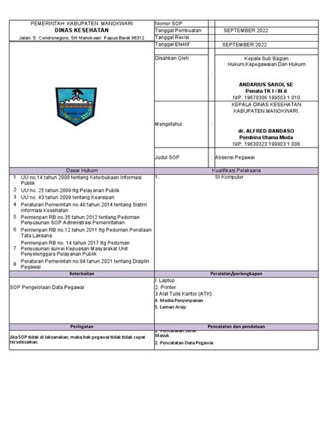 Sop Absensi Pdf