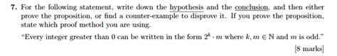 solved for the following statement write down the hypothesis and the