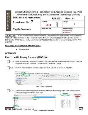 EET Lab Centennial College Centennial College ELECTRICAL ENGINEERING TECHNICIAN Course