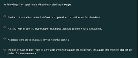 Solved The Following Are The Application Of Hashing In