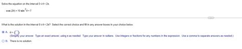 Solved Solve The Equation On The Interval