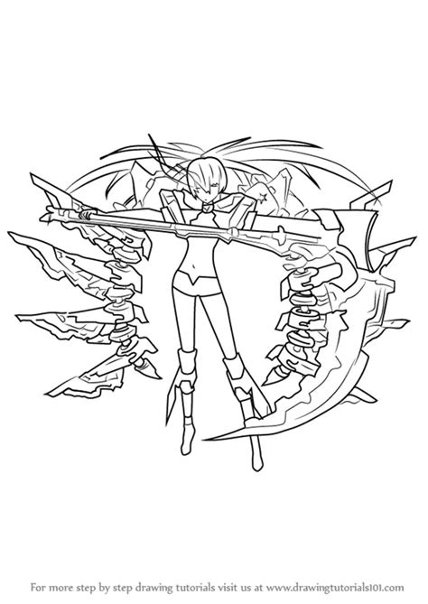 How To Draw White Rock Shooter From Black Rock Shooter Black Rock