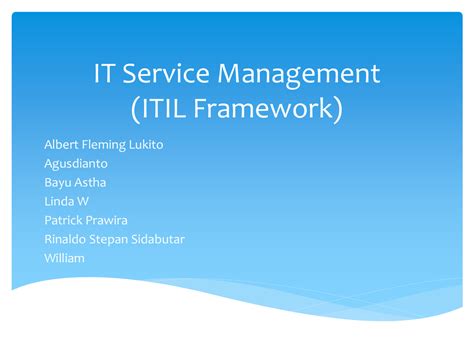 It Service Management Itil Framework