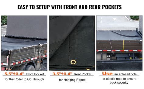 Vevor Dump Truck Mesh Tarp 7 X 14 Ft Pvc Coated Black Heavy Duty