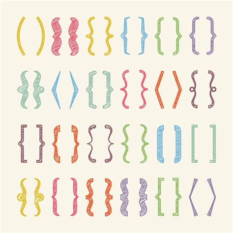 Premium Vector Shaded Text Brackets Colorful Quotation Box Curly