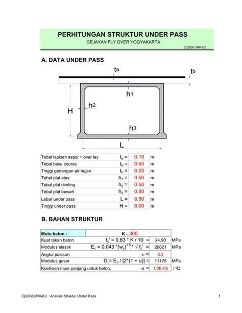 25 Perhitungan Struktur Underpass Pdf