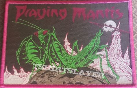 Praying Mantis Purple Border Patch Tshirtslayer Tshirt And