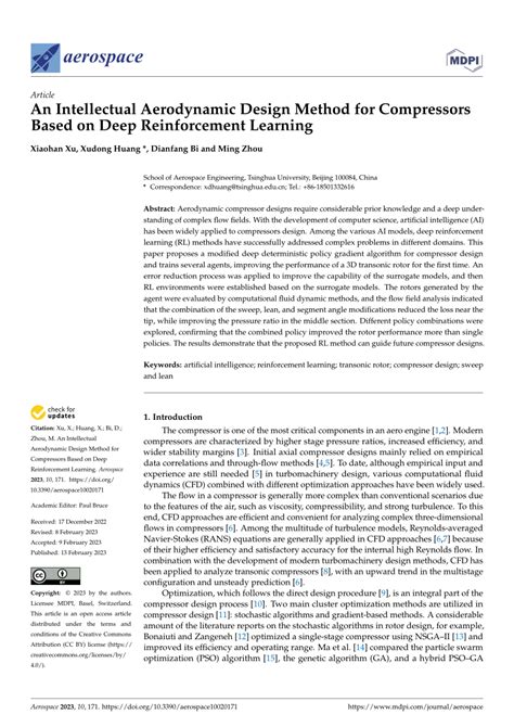 Pdf An Intellectual Aerodynamic Design Method For Compressors Based