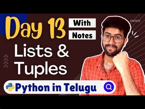 Day Lists Tuples Python Course In Telugu Vamsi Bhavani YouTube