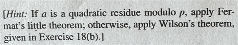 Solved Prove Eulers Criterion Which States That If P ﻿is