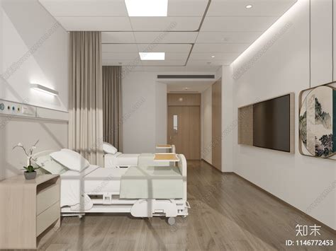 双人间病房加护士站3d模型下载【id1146772453】知末3d模型网
