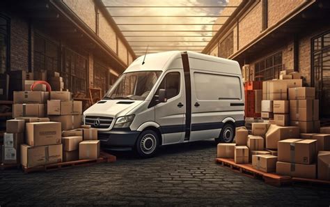 Premium Ai Image Loading Packages In Delivery Van