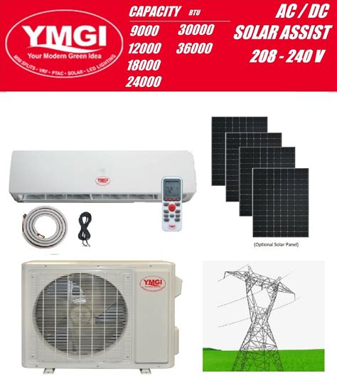 Ymgi 220v Lsk Solar Hybrid Powered Mini Split Ductless Air Conditioner