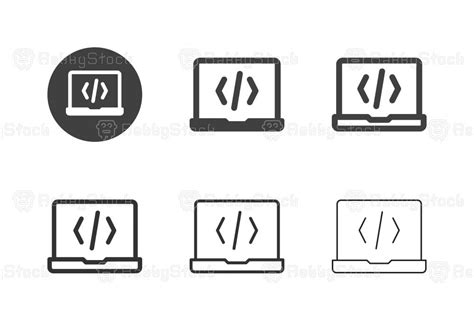 Computer Coding Icons Multi Series Vector Eps File