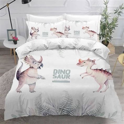 Parure De Lit 2 Personnes Dinosaure De Dessin Animé Imprimé 3D Housse