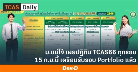 มาแล้ว ปฏิทิน Tcas66 มหาวิทยาลัยแม่โจ้ เปิดรับรวม 5 รอบ เริ่มกันยายนนี้