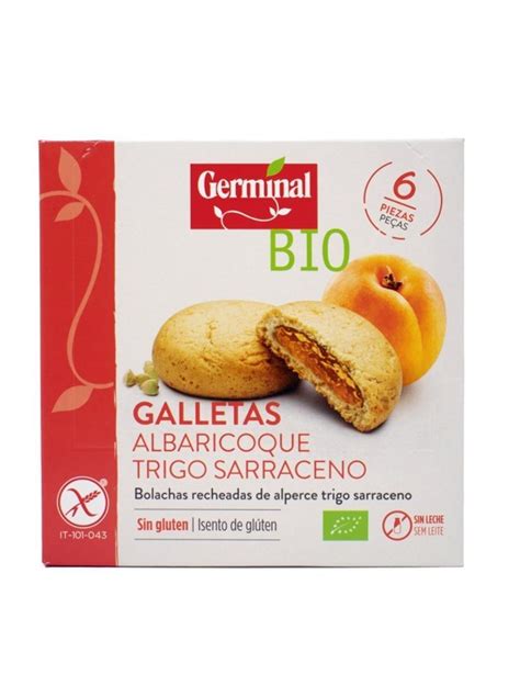 Galletas sin gluten rellenas de albaricoque ecológicas Germinal