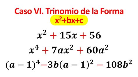 Factorización Caso 6 Trinomio de la Forma x2 bx c YouTube