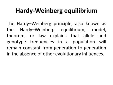 Hardy Weinberg Principle Pptx