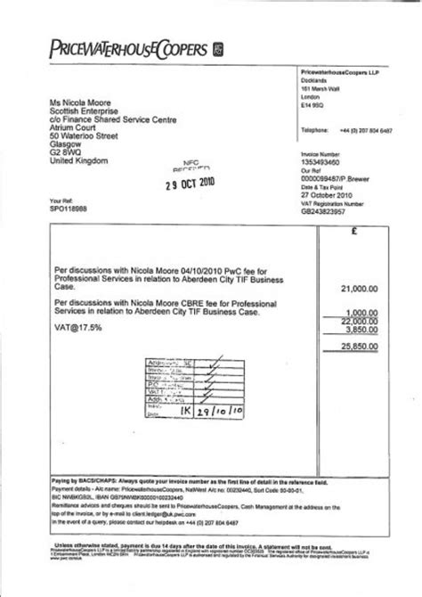 Pricewaterhouse Cooper Pwc Invoices Aberdeen Council Aberdeen Voice