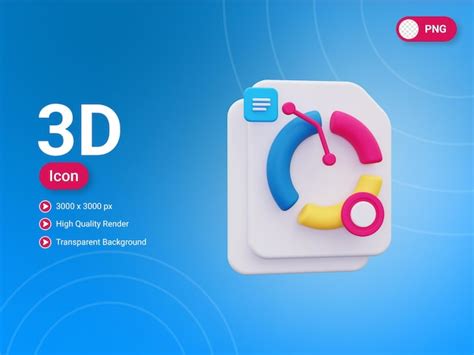 Premium Psd 3d Analysis Report Icon