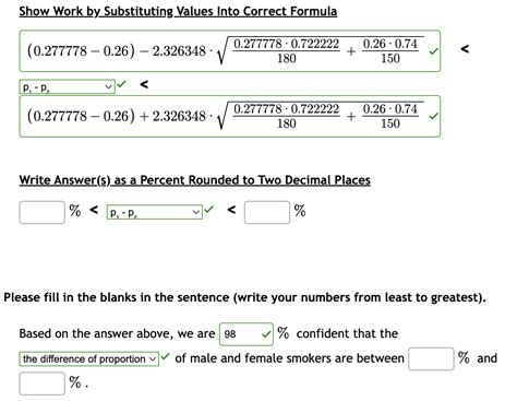 solved show work by substituting values into correct formula