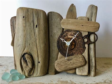 Driftwood Clock Recycled Reclaimed Wood Driftwood Natural Shabby