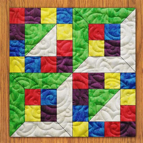 Four Patch Split Quilt Block PDF Pattern With Video Tutorial And Inch Size