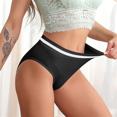 Women High Waist Seamless Panties Cotton Crotch Abdomen Girls Sexy