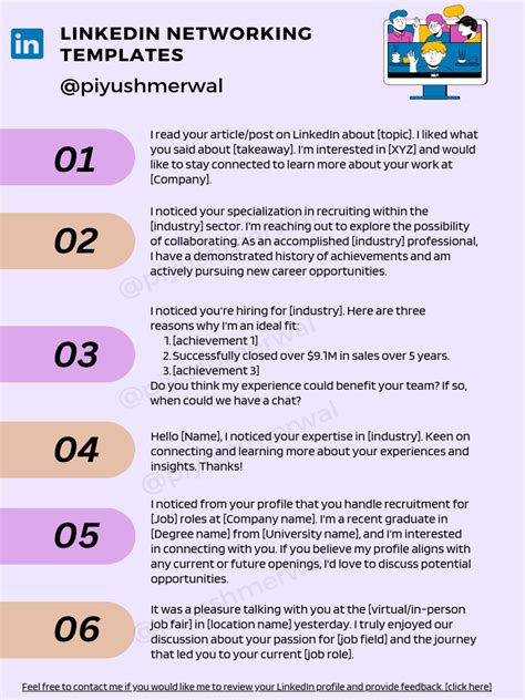 Linkedin Networking Template Pdf Linked In Social Psychology