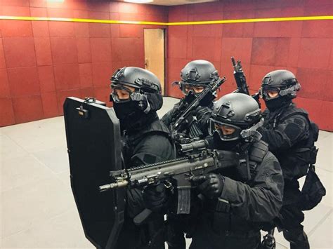 Counter Assault Team From The Singapore Police Force During A Media