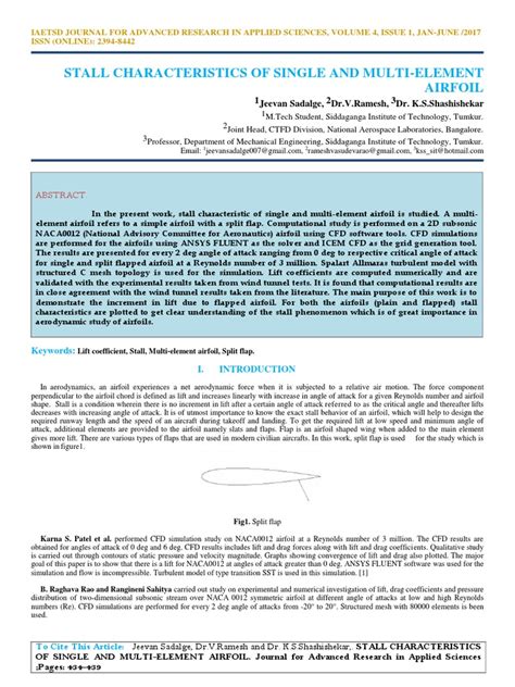 Iaetsd Jaras Stall Characteristics Of Single And Multi Element Pdf