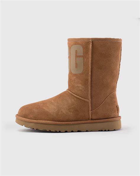 Ugg Classic Short Rubber Logo Boots Womens Shoes Snipes Usa