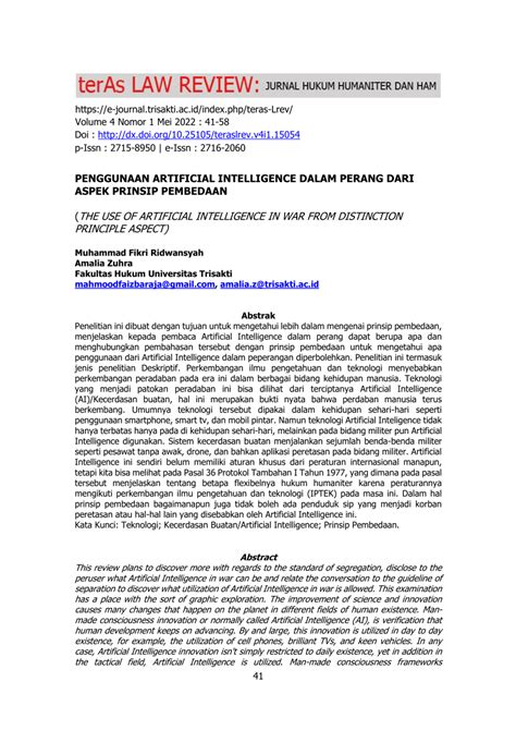 PDF PENGGUNAAN ARTIFICIAL INTELLIGENCE DALAM PERANG DARI ASPEK