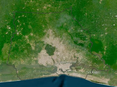Abidjan Cote D Ivoire Low Res Satellite No Legend Stock Illustration
