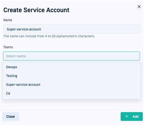 Managing Service Accounts · Codefresh Docs