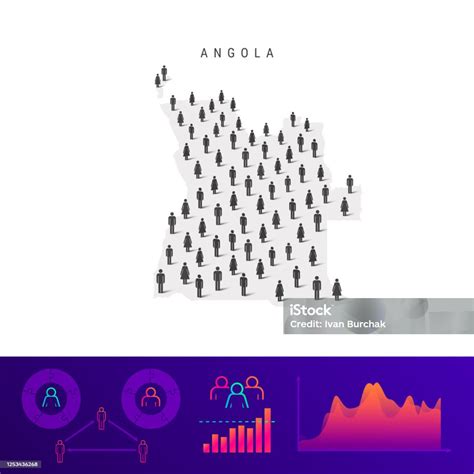 앙골라 사람들은지도 상세한 벡터 실루엣 남성과 여성의 혼합 군중 인구 인포그래픽 요소 0명에 대한 스톡 벡터 아트 및 기타 이미지 0명 개체 그룹 검은색 Istock