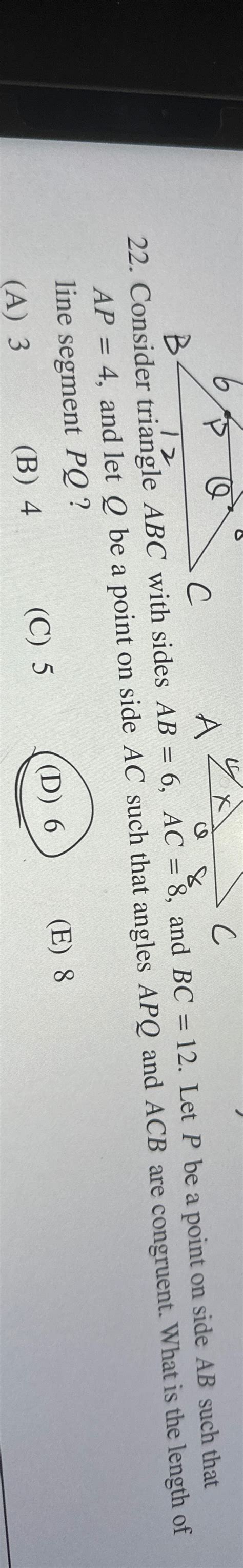 Solved Consider Triangle ABC With Sides AB AC And Chegg