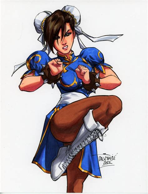 Sexy Chun Li Street Fighter Ii Mortal Kombat Original Art Scott
