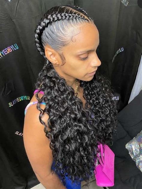 40 Beautiful Half Cornrows Half Curls Hairstyles 2024 Claraitos Blog