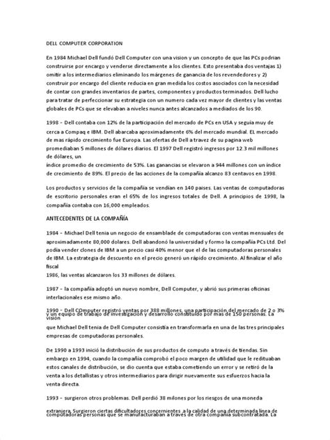 Pdf Caso Dell Computer Corporation Pdf Dell Compatibles Con Pc Ibm