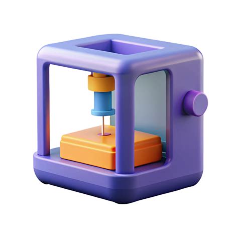vibrant minimalist 3d printer printing a small object professional