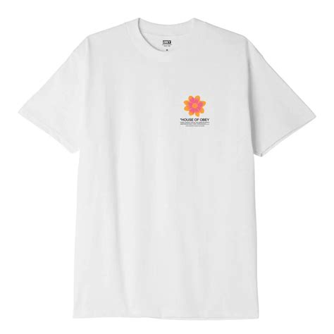 House Of Obey Flower T Shirt In White By Obey Clothing Bored Of Southsea