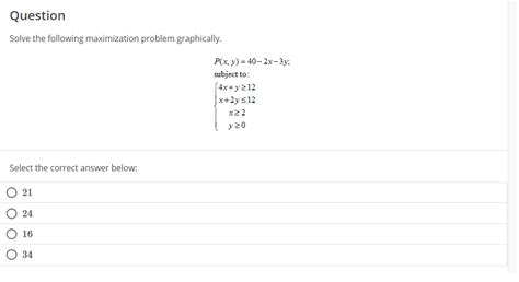 Solved Questionsolve The Following Maximization Problem