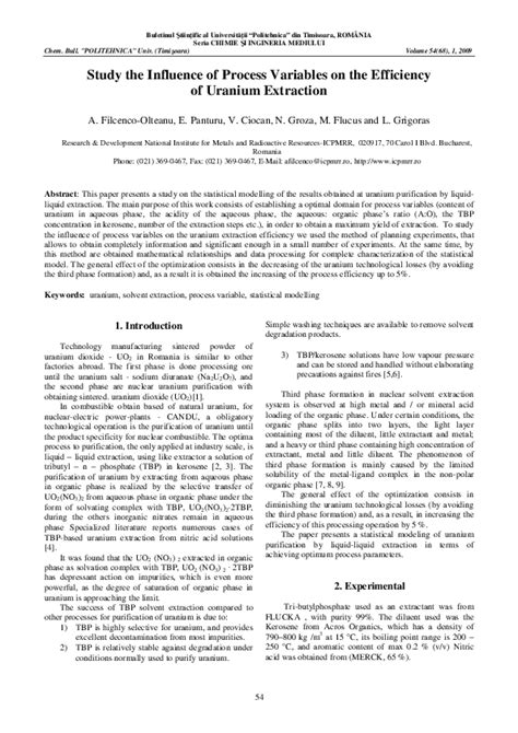Pdf Study The Influence Of Process Variables On The Eff Iciency Of