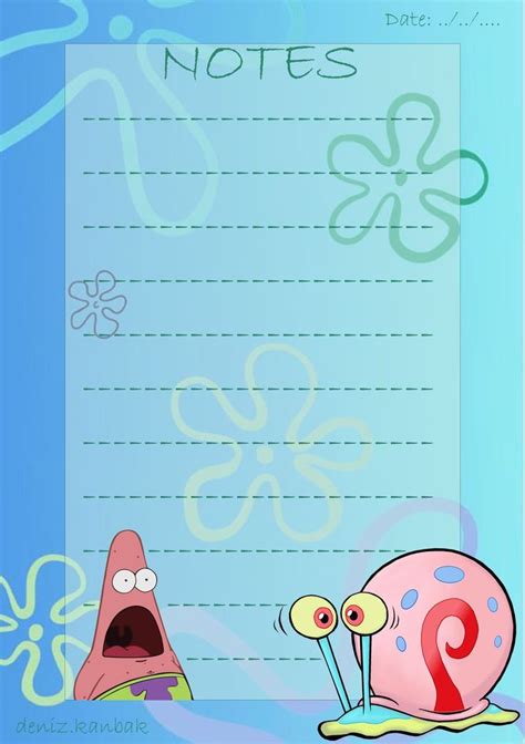 Sponge Bob Notebook ♡ Folha De Caderno Fichários Decorados