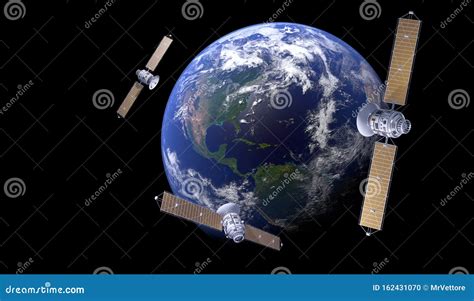 Comunicazione Satellitare Spaziale In Orbita Intorno Al Globo Terrestre