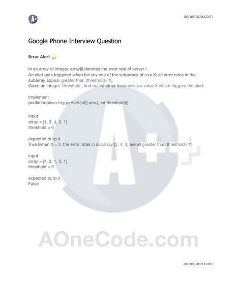 Google Interview Questions AOneCode