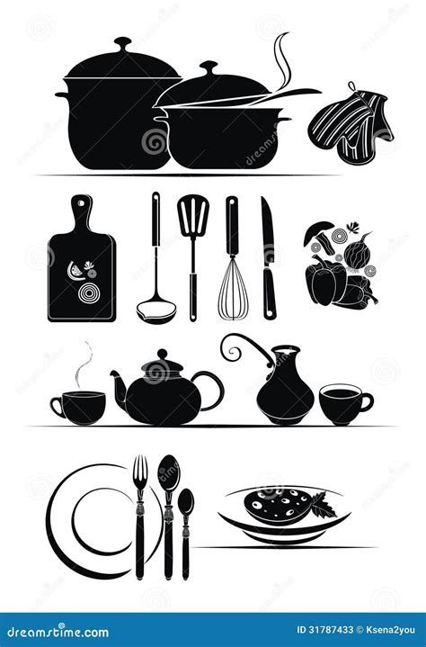Fondo Del Vector Utensilios De La Cocina Fotos De Archivo Imagen